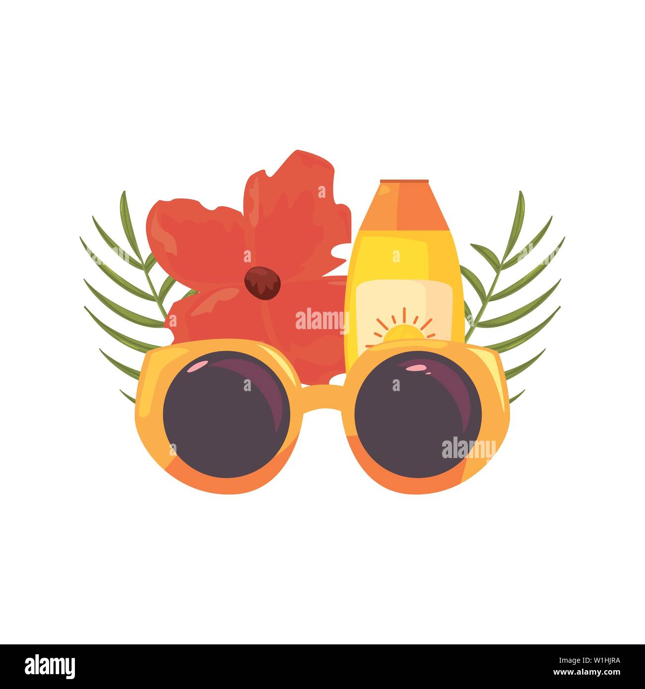 sunglasses sunblock flower vacations tropical summer vector ...