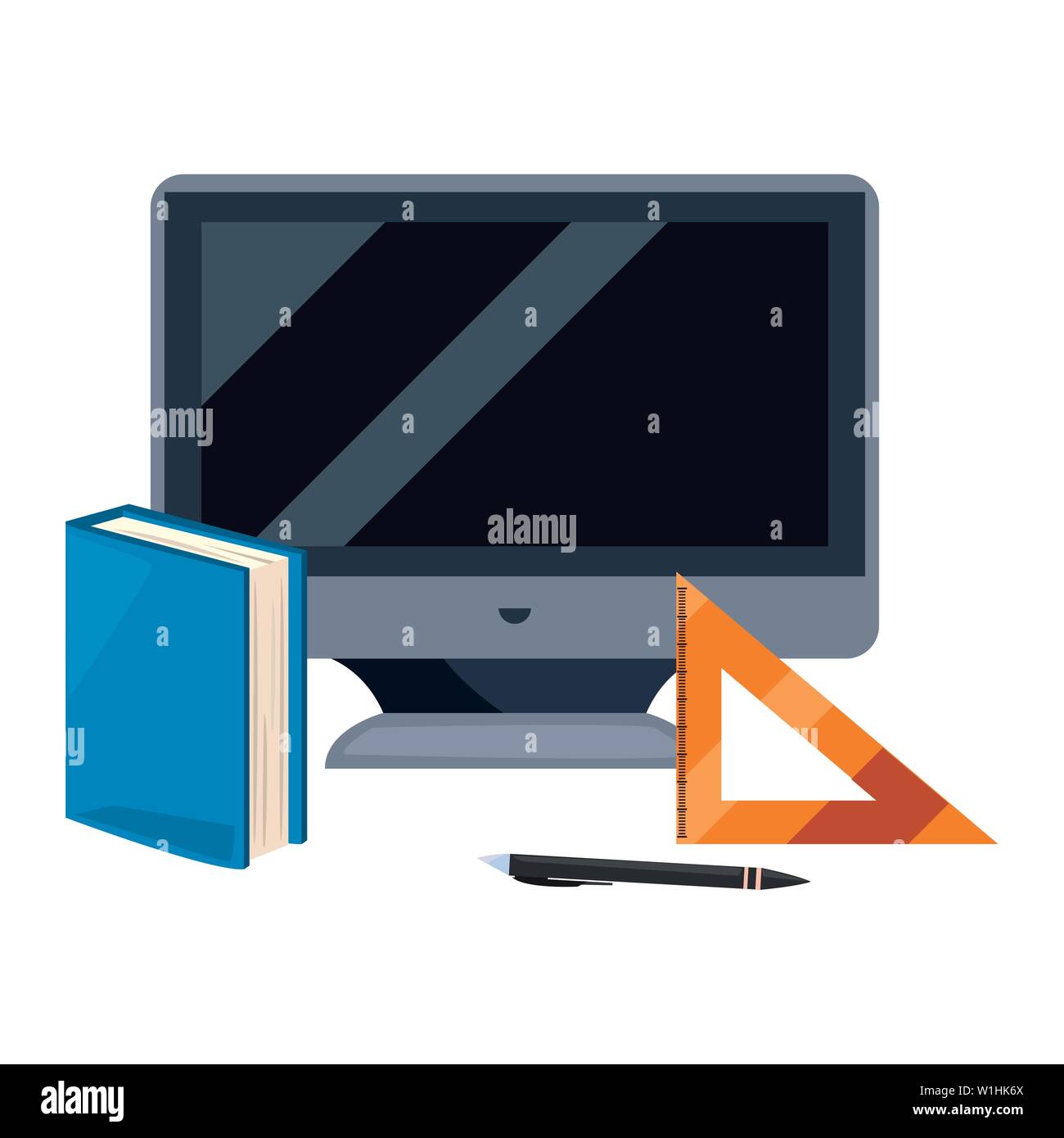 computer book and ruler back to school vector illustration Stock Vector ...