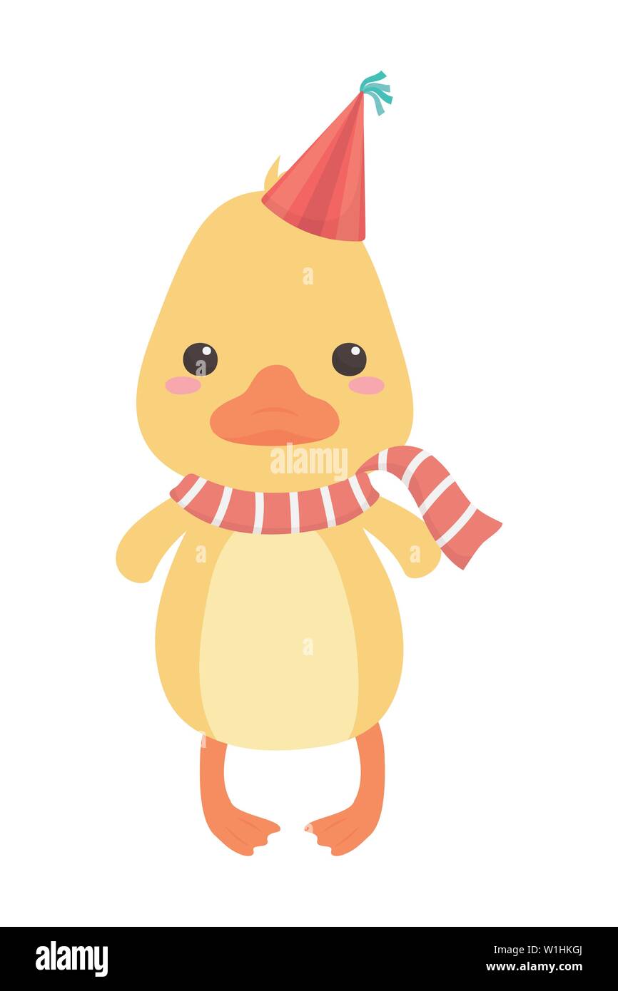 Duck cartoon design, Animal happy birthday celebration decoration and ...