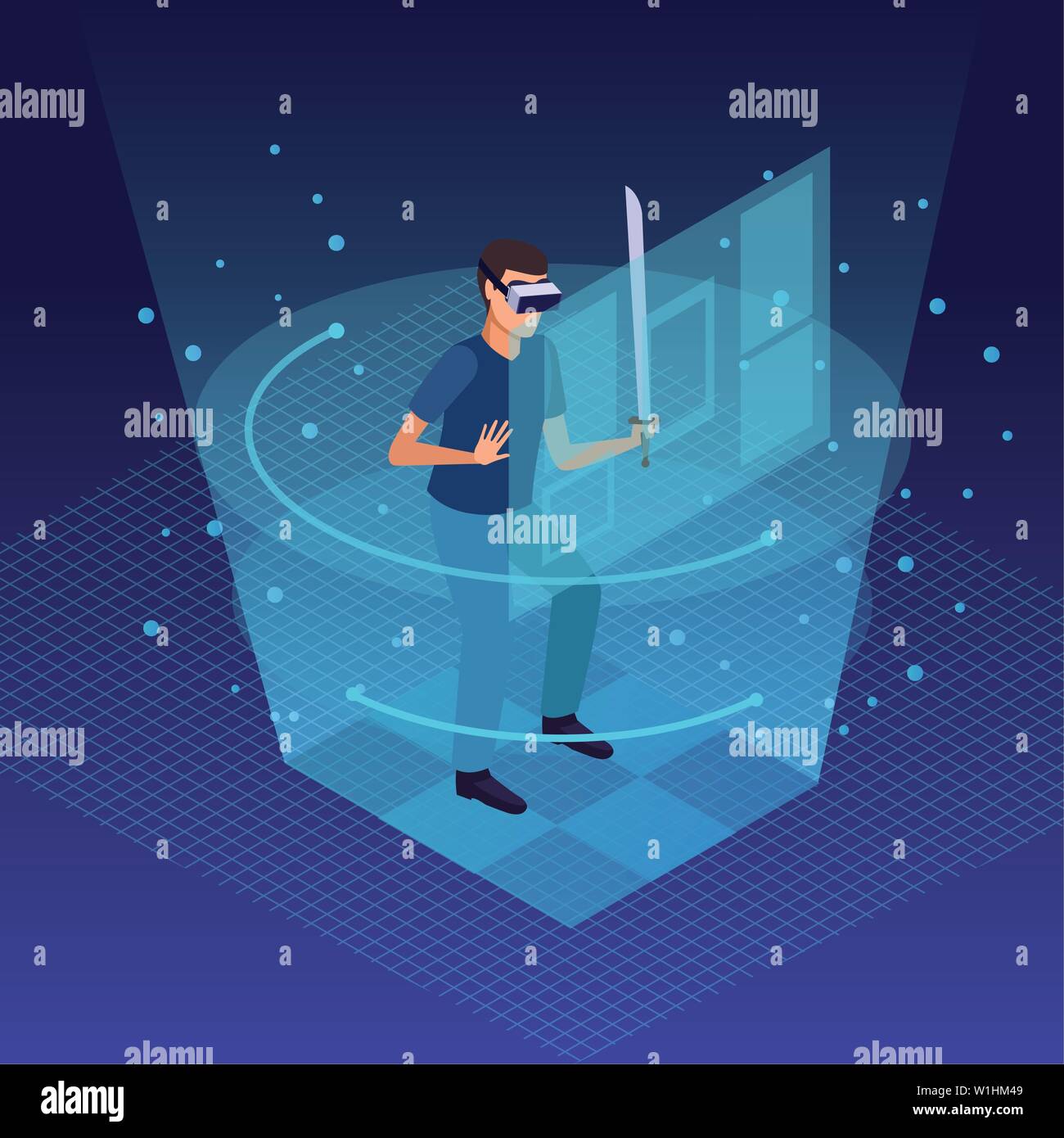 Virtual reality and friends cartoons Stock Vector Image & Art - Alamy
