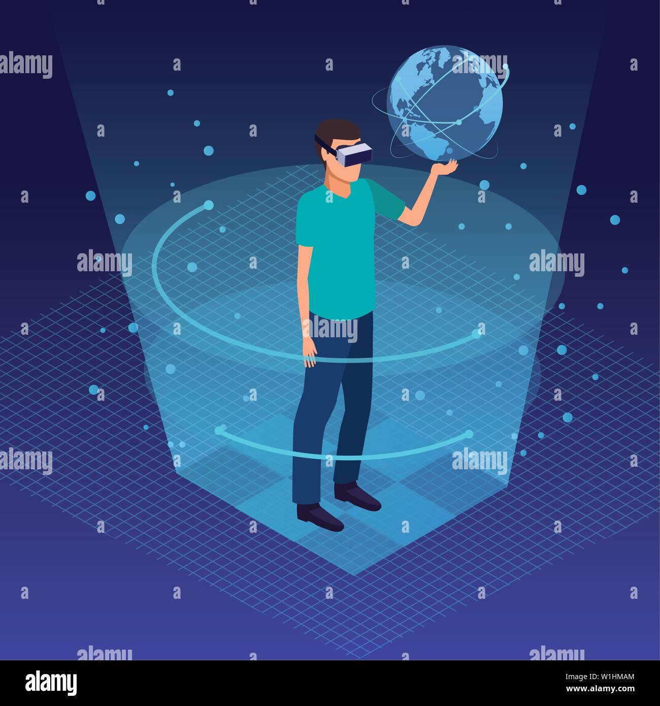 Virtual reality and friends cartoons Stock Vector Image & Art - Alamy