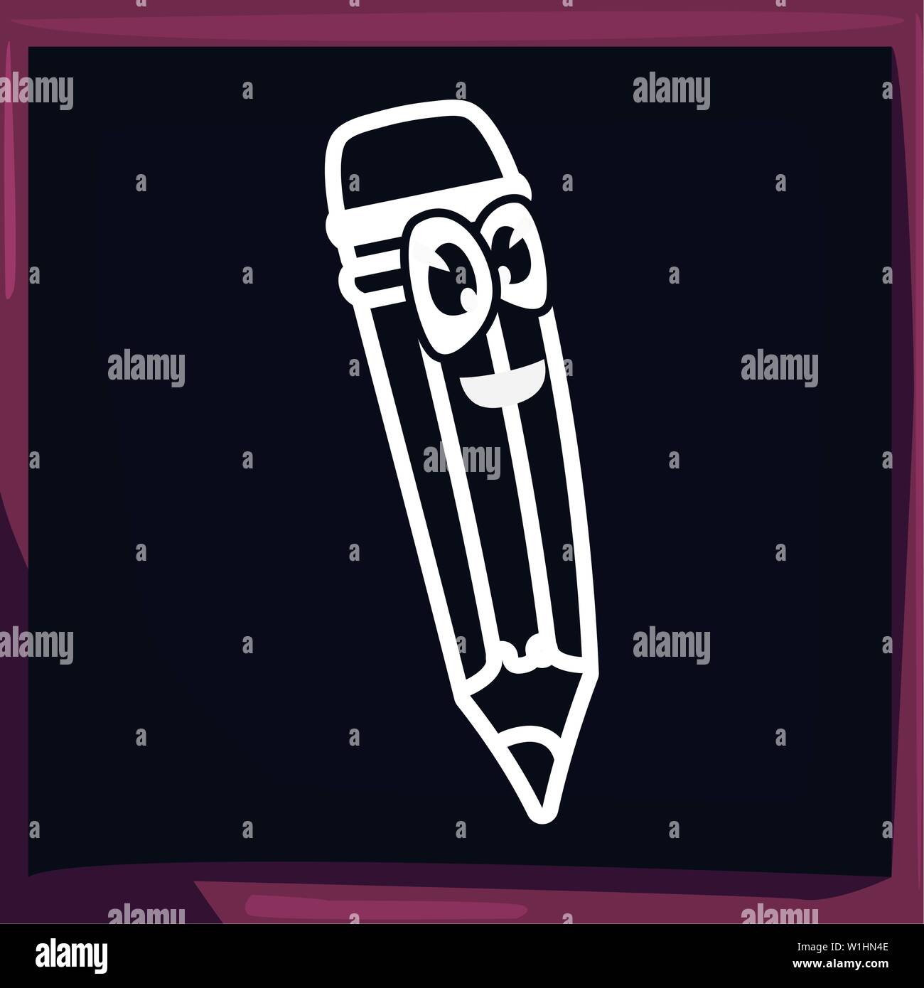 back to school black background pencil cartoon vector illustration ...