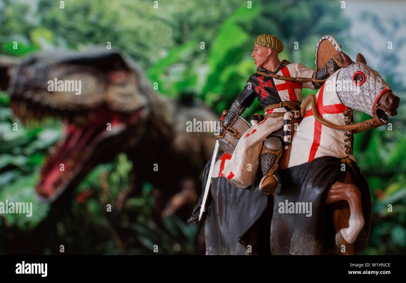 macro, horse, cavalier, tyrannosaurus, medieval Stock Photo - Alamy