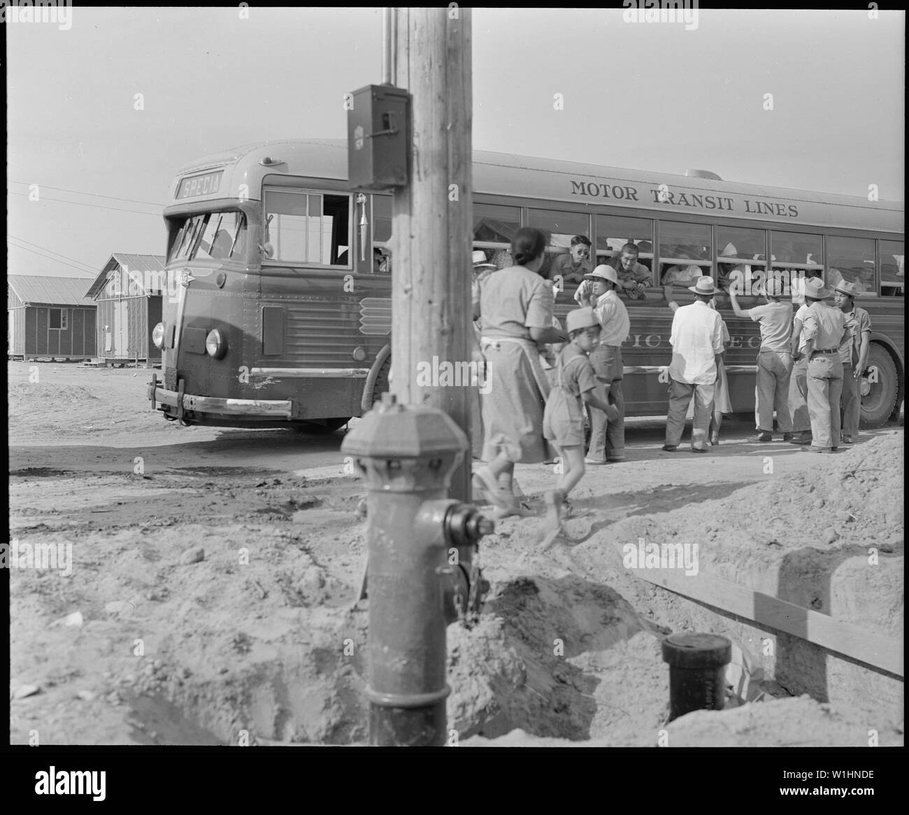 Poston, Arizona. Arrival of evacuees of Japanese ancestry at this War ...