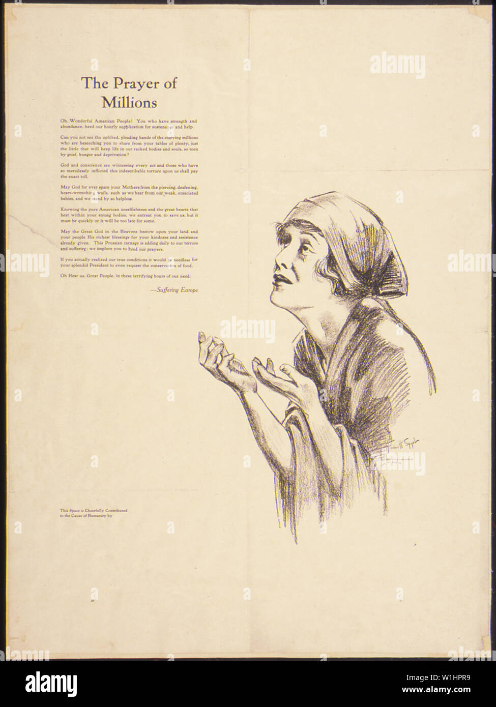 Prayer of Millions...suffering Europe., ca. 1917 - ca. 1917 Stock Photo ...