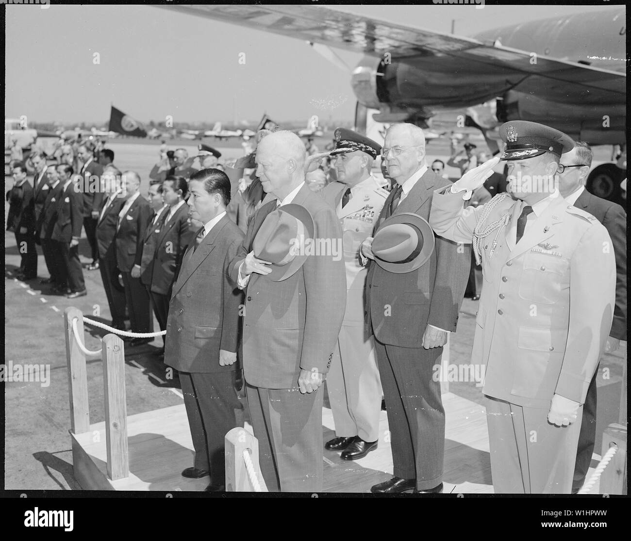 President of South Vietnam Ngo Dinh Diem, left, is welcomed in ...