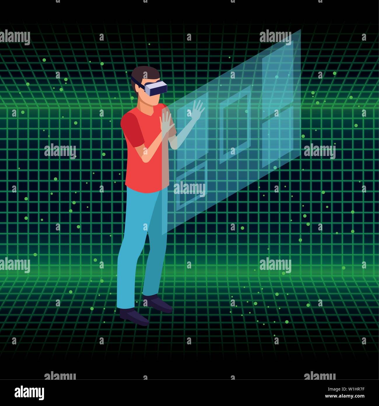 Virtual reality and friends cartoons Stock Vector Image & Art - Alamy