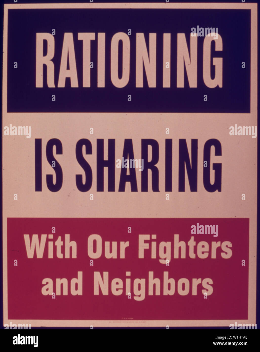 RATIONING IS SHARING WITH OUR FIGHTERS AND NEIGHBORS Stock Photo - Alamy