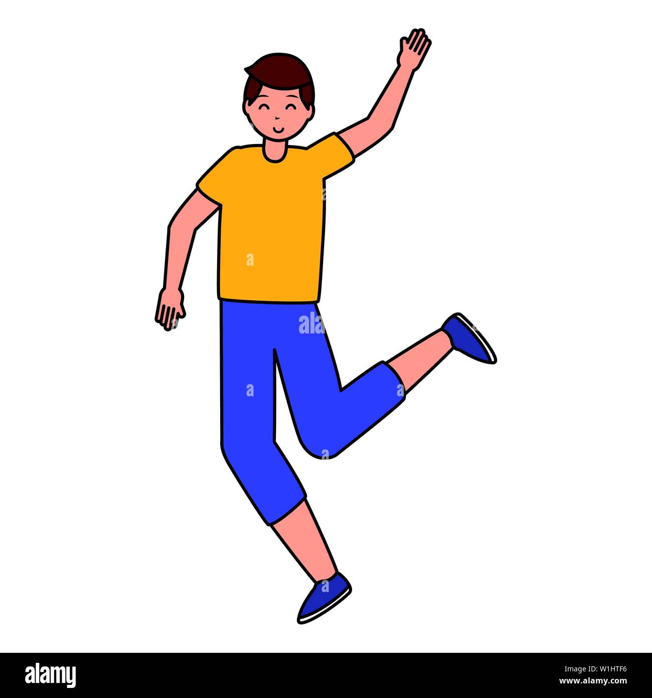 happy young people flat design Stock Vector Image & Art - Alamy