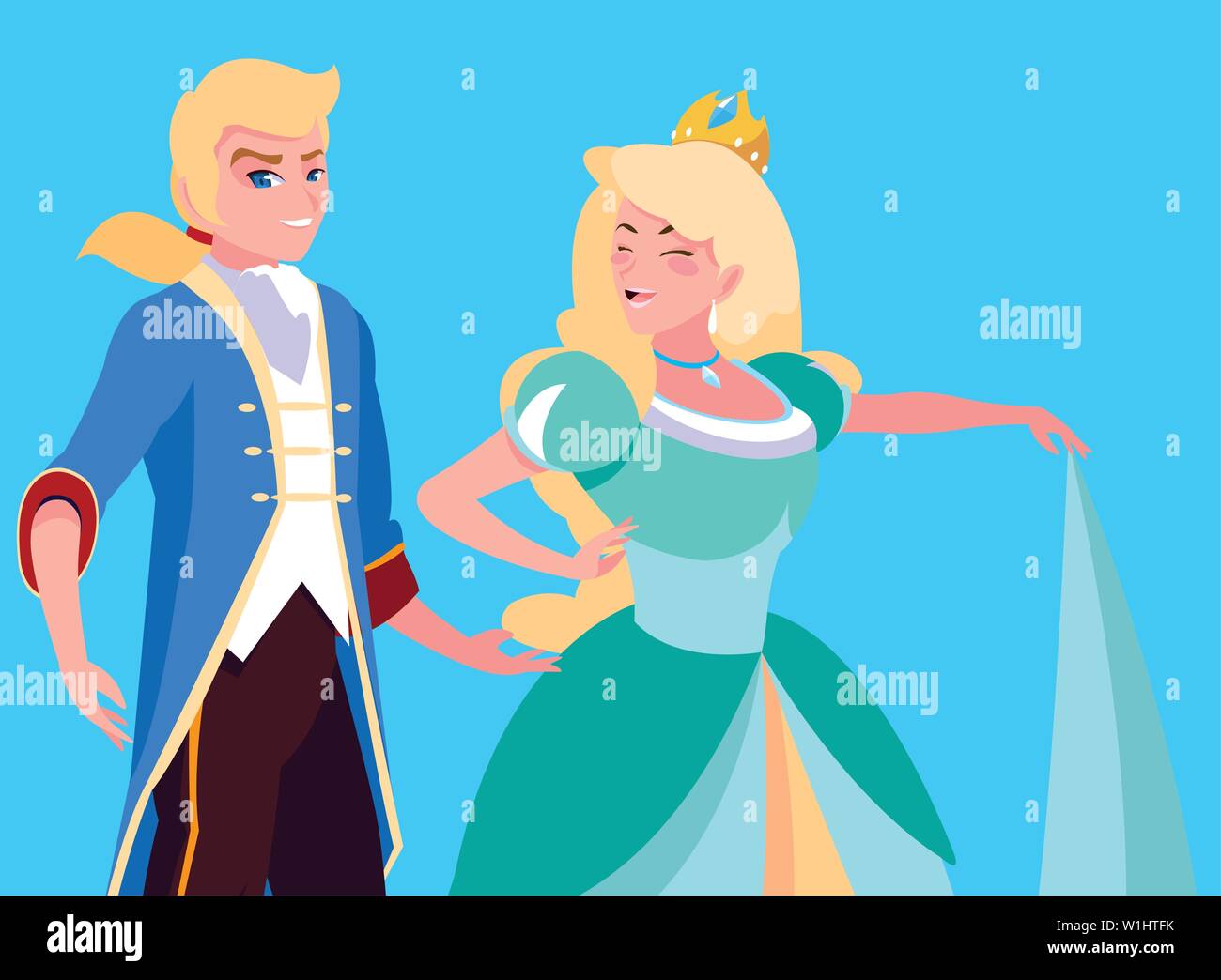 princess and prince of fairytale fantasy avatar character vector ...