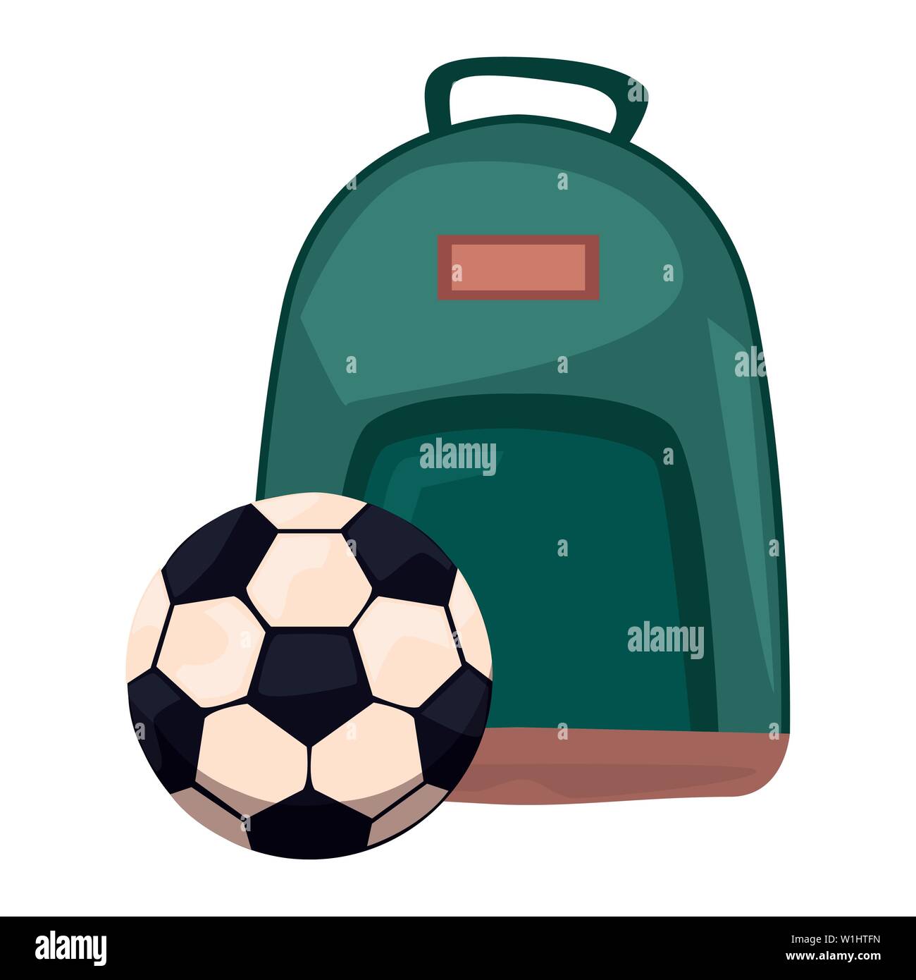 backpack and soccer ball back to school vector illustration Stock ...