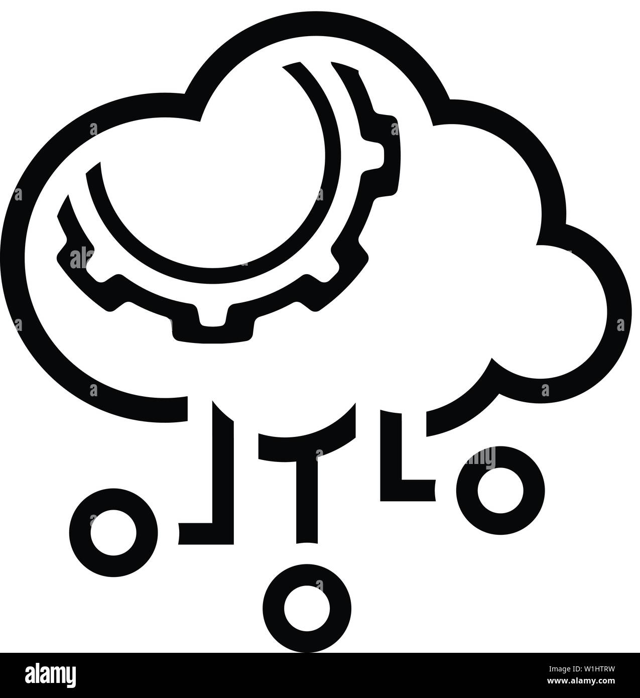 Simple Cloud Processing Vector Icon Stock Vector Image & Art - Alamy