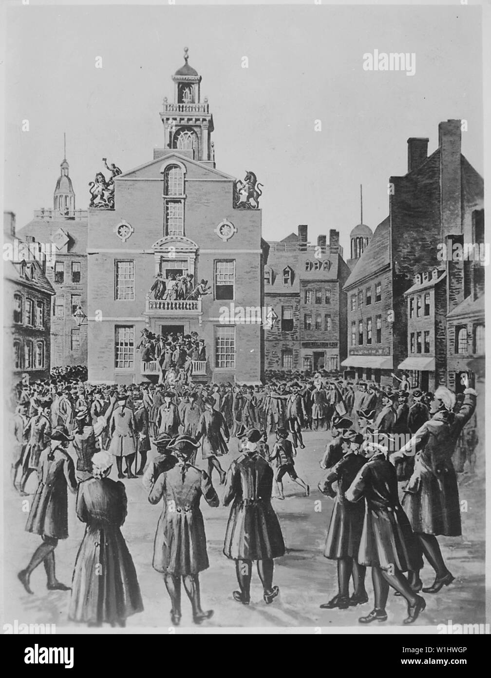 Reading of the Declaration of Independence from the East balcony of the ...