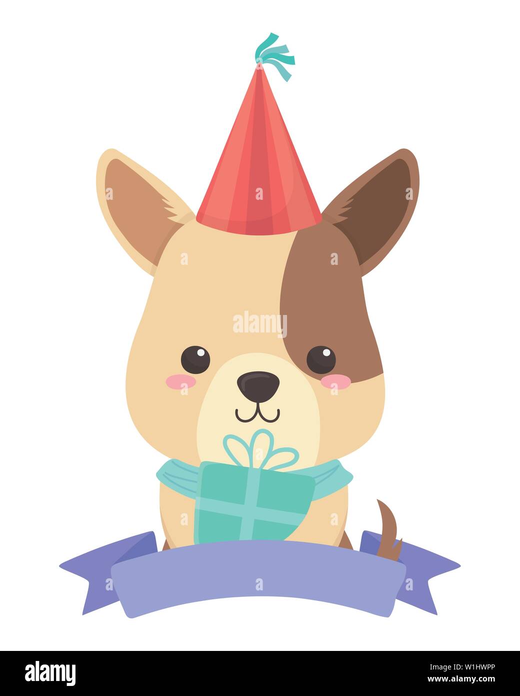 Dog cartoon design, Animal happy birthday celebration decoration and ...