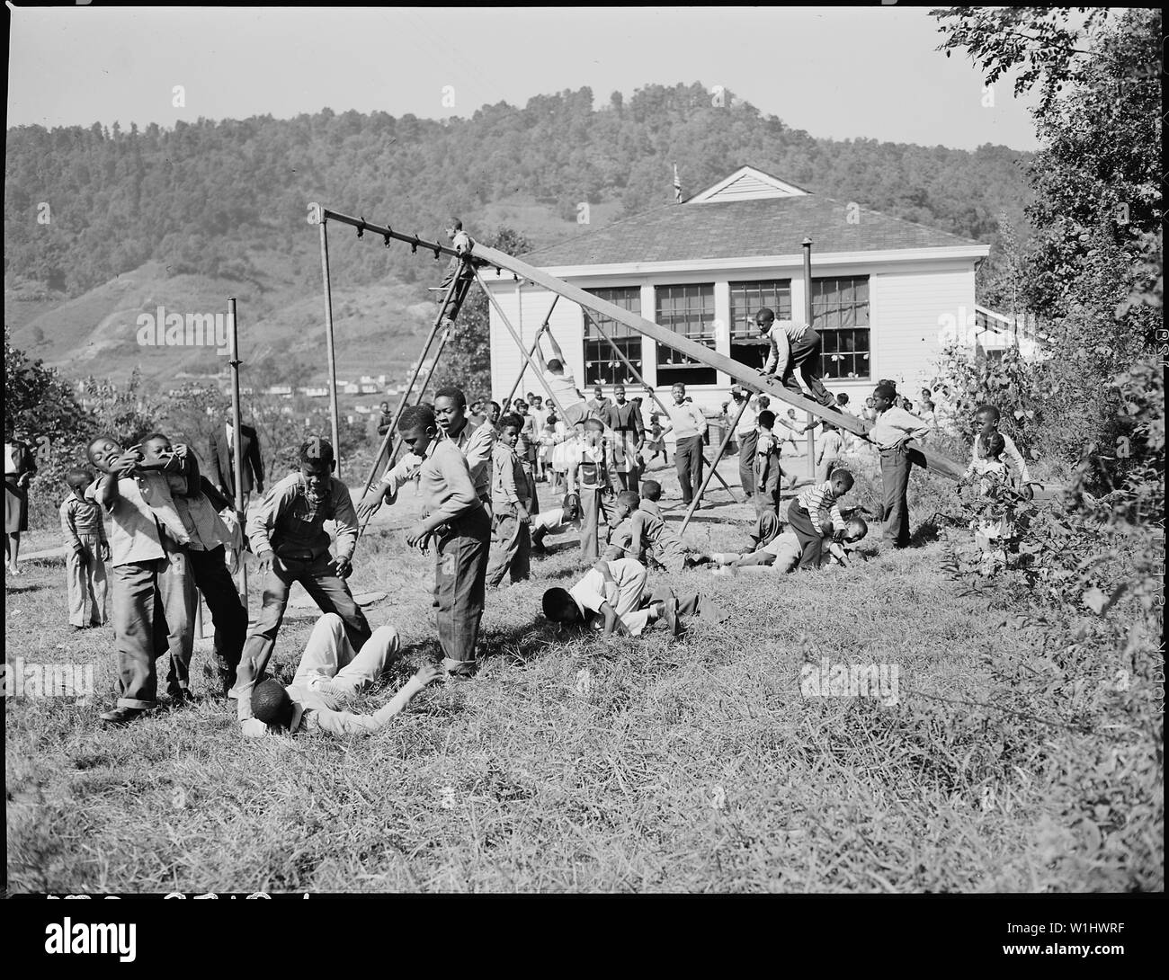 Recess in ... grade school. Inland Steel Company, Wheelwright #1 & 2 ...