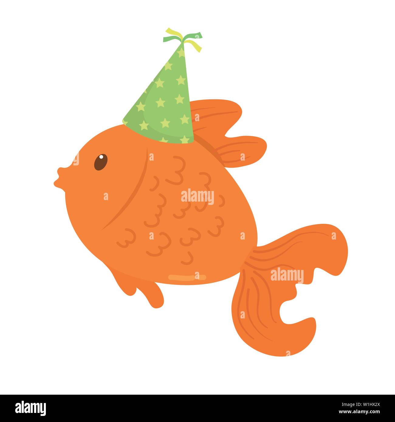 Fish cartoon design, Animal happy birthday celebration decoration and ...