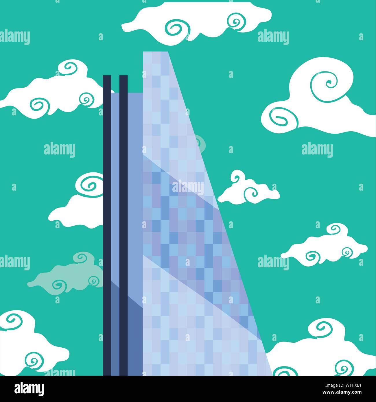 skyscraper urban city sky background vector illustration Stock Vector ...