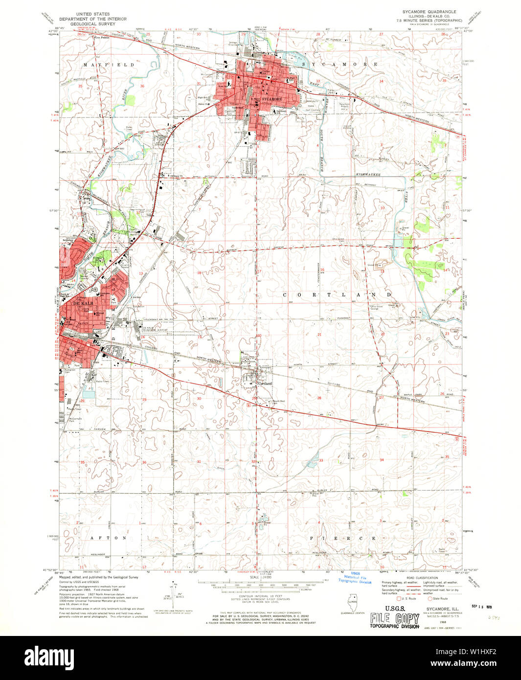 Map of sycamore Cut Out Stock Images & Pictures - Alamy