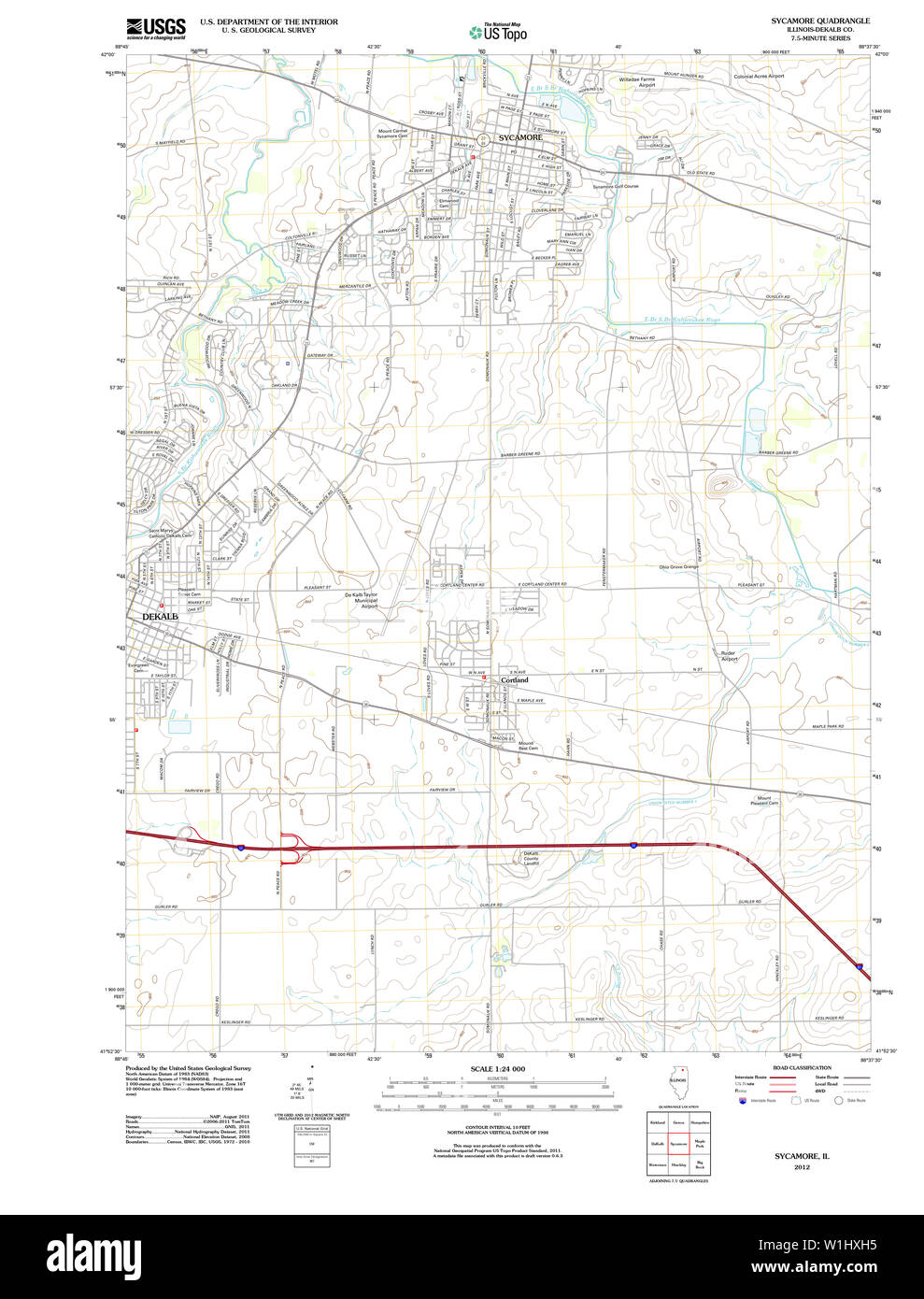 Sycamore illinois map hi-res stock photography and images - Alamy