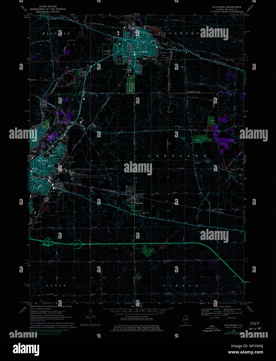 Sycamore illinois map hi-res stock photography and images - Alamy