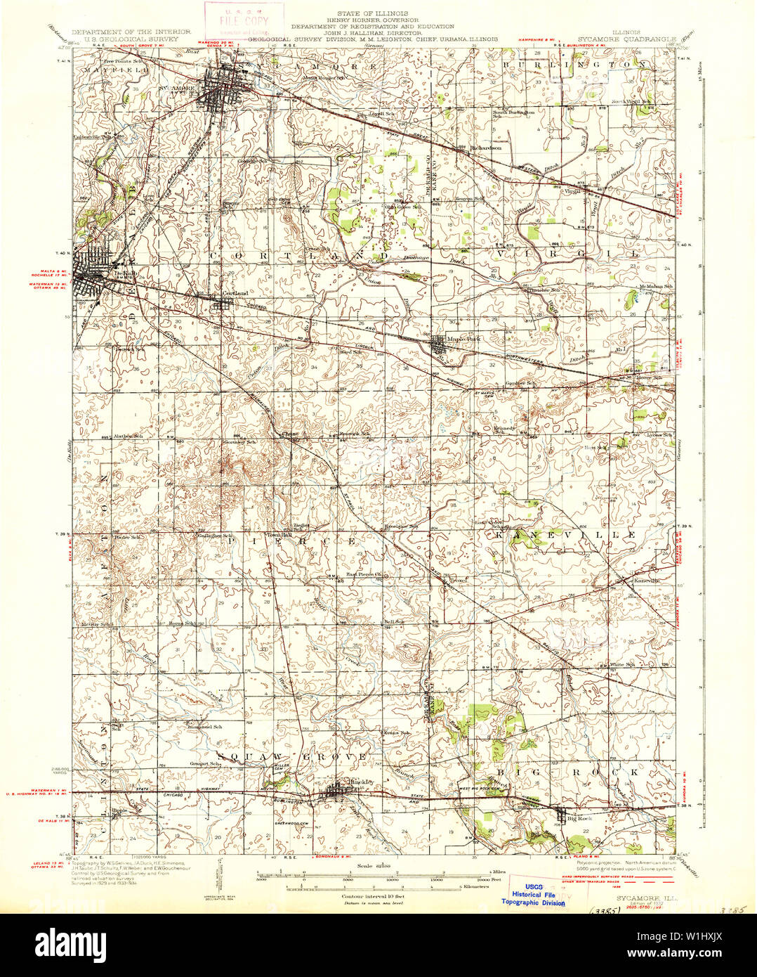 Sycamore illinois map hi-res stock photography and images - Alamy