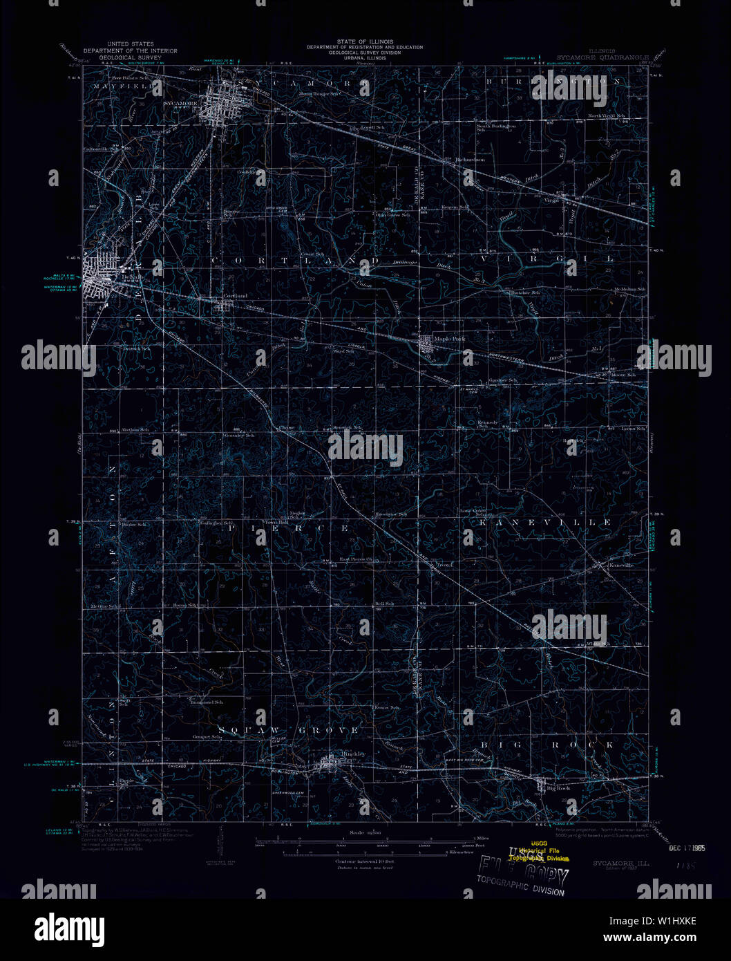 Sycamore illinois map hi-res stock photography and images - Alamy