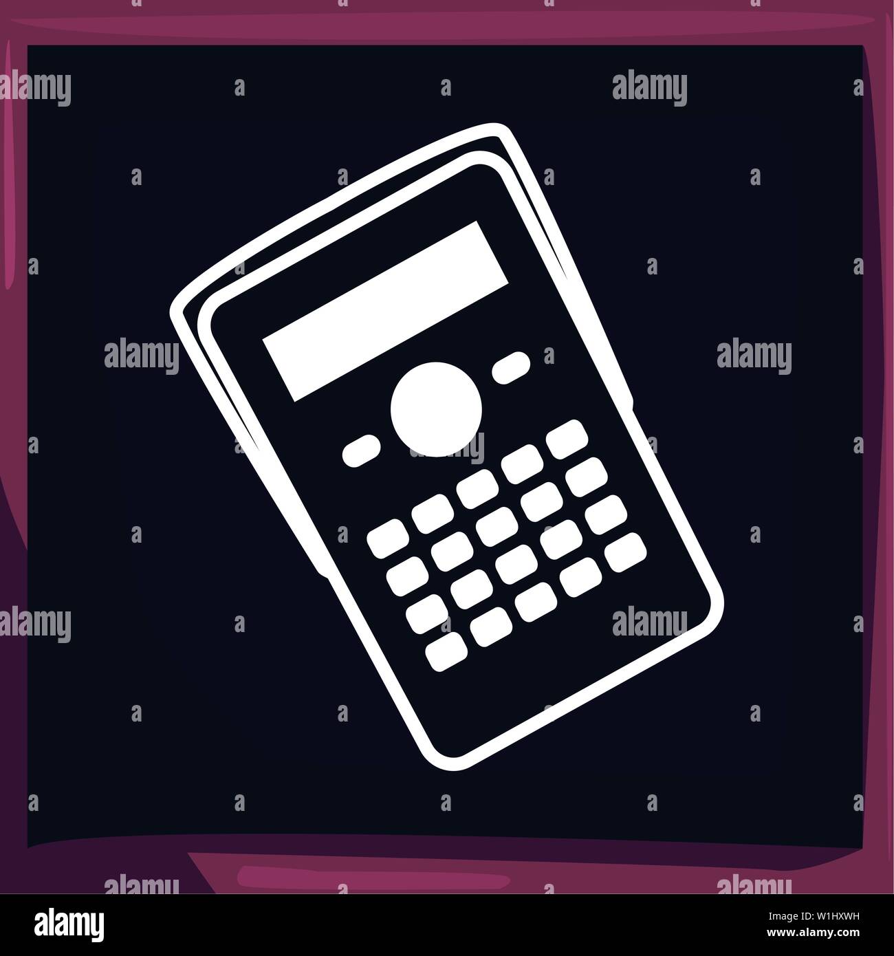 calculator school on black background linear vector illustration Stock ...