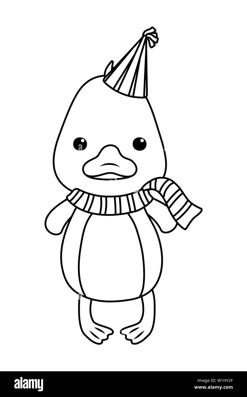 Duck cartoon design, Animal happy birthday celebration decoration and ...