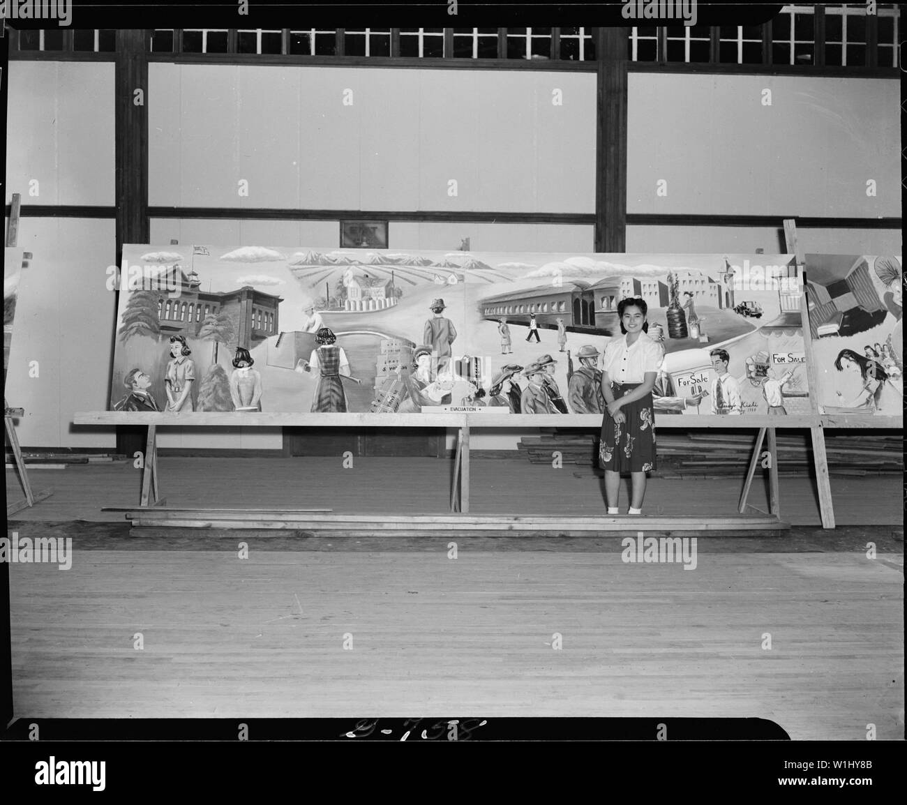 Rohwer Relocation Center, McGehee, Arkansas. Shown here beside her ...