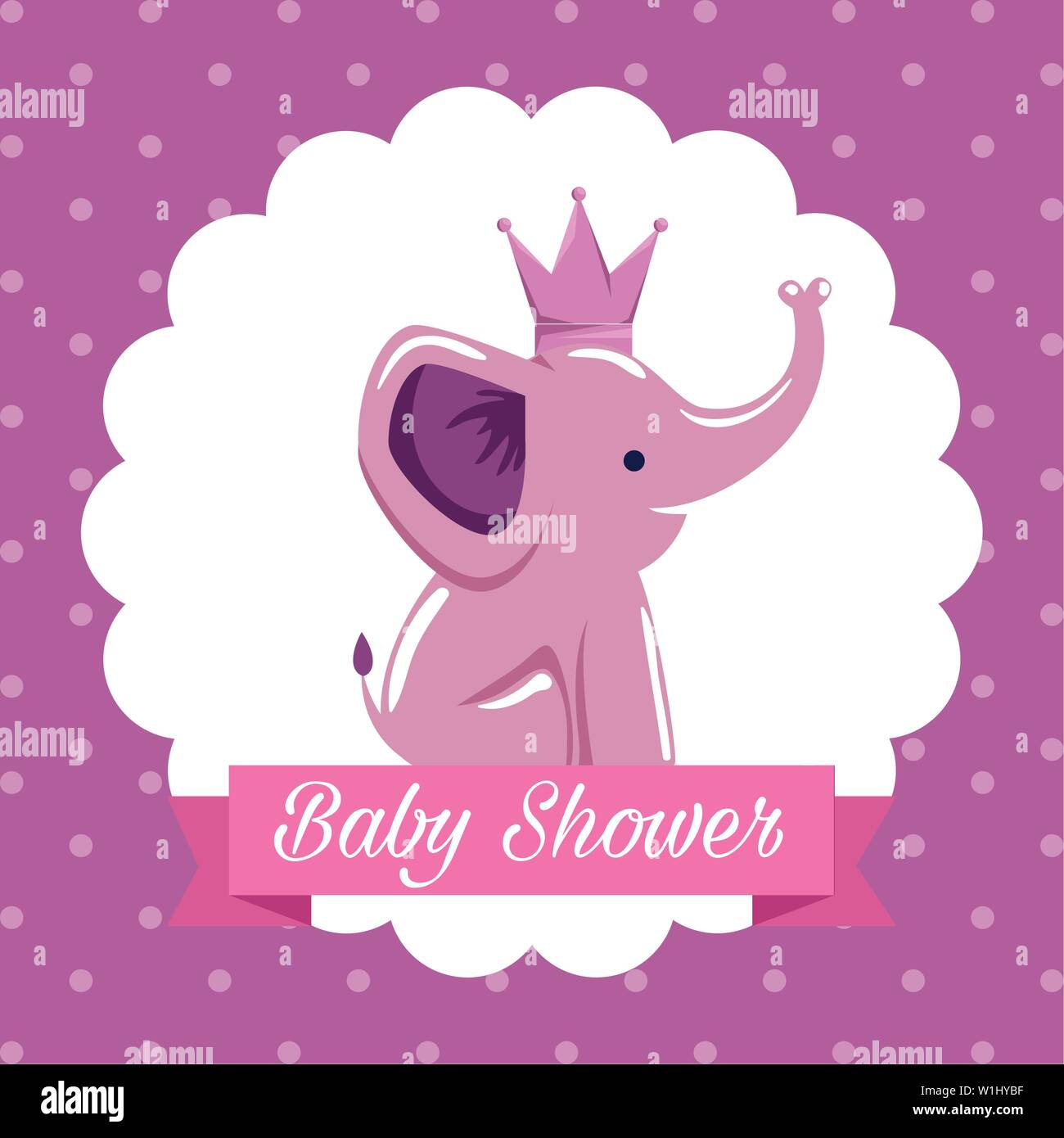 label of elephant with crown and ribbon message decoration Stock Vector ...