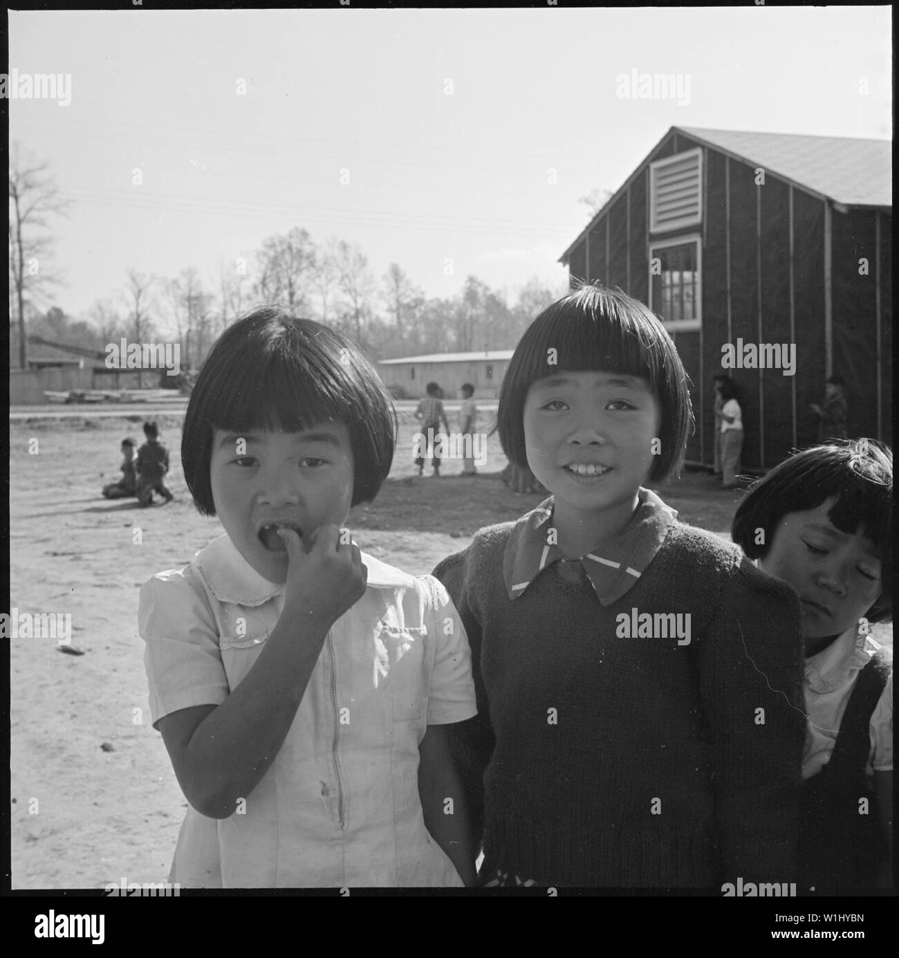 Rohwer Relocation Center, McGehee, Arkansas. Two young grade school ...