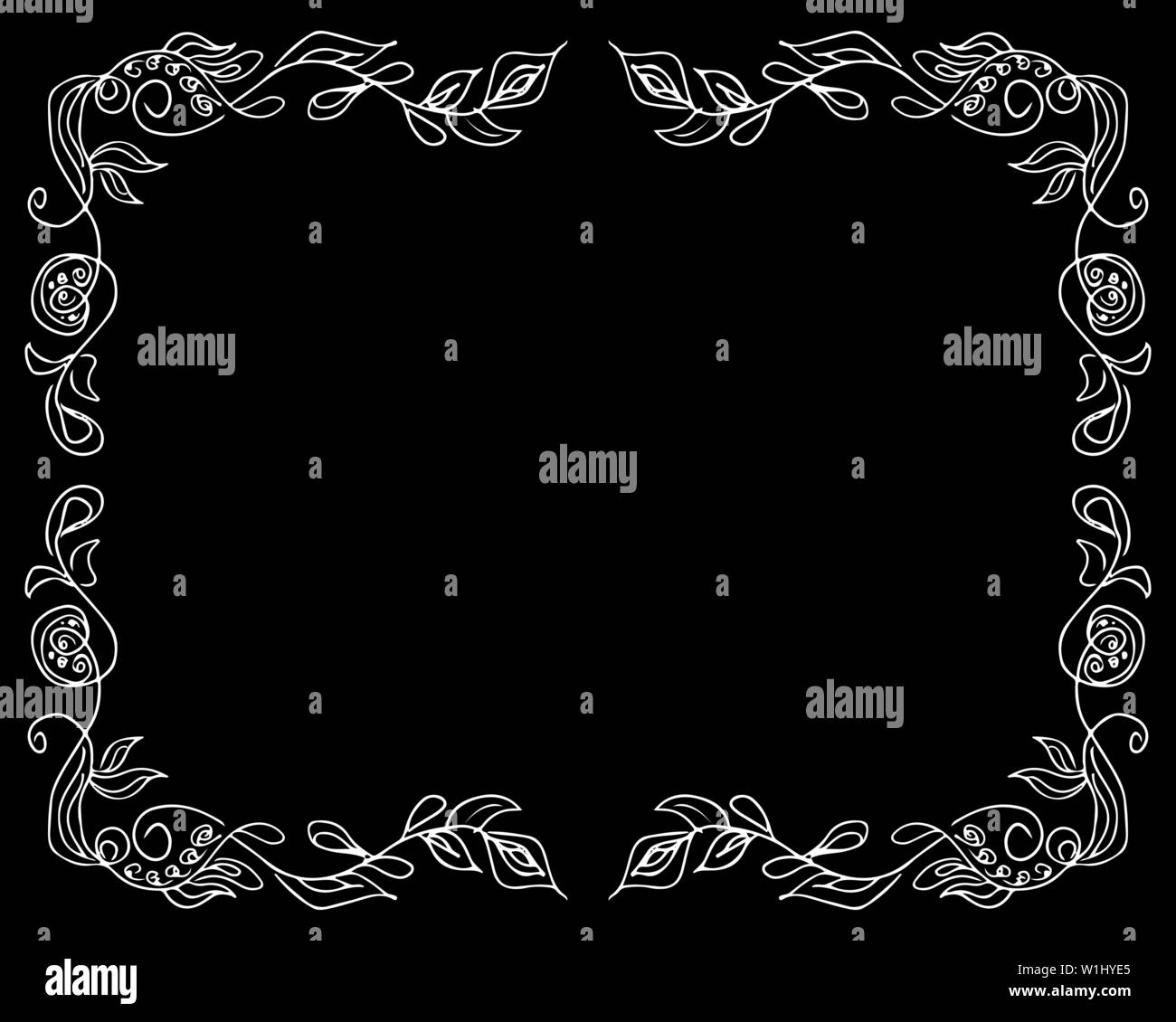 Foral frame design elements for invitations, greeting cards. Hand drawn ...