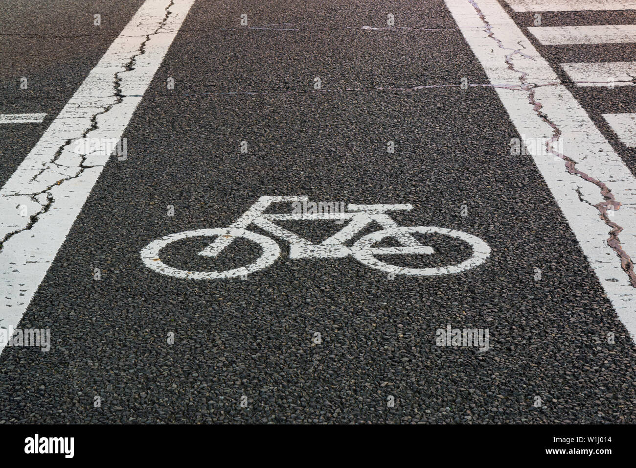 Bicycle road sign on the road Stock Photo - Alamy