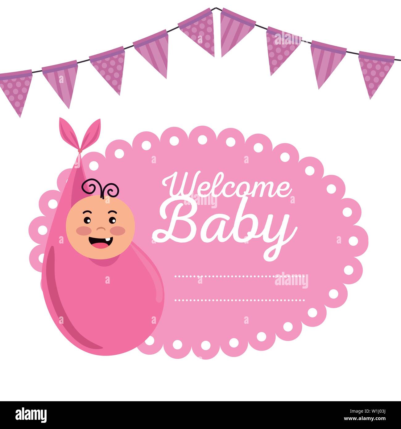 label of baby and party banner decoration Stock Vector Image & Art - Alamy
