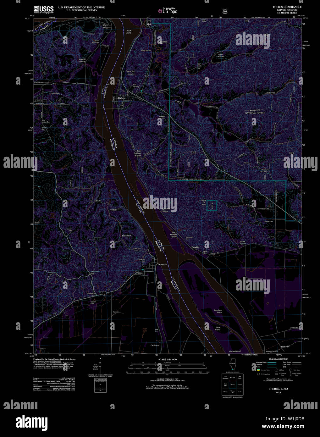 Map of thebes illinois hi-res stock photography and images - Alamy