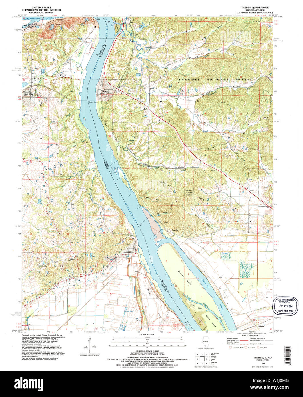 Map of thebes illinois hi-res stock photography and images - Alamy