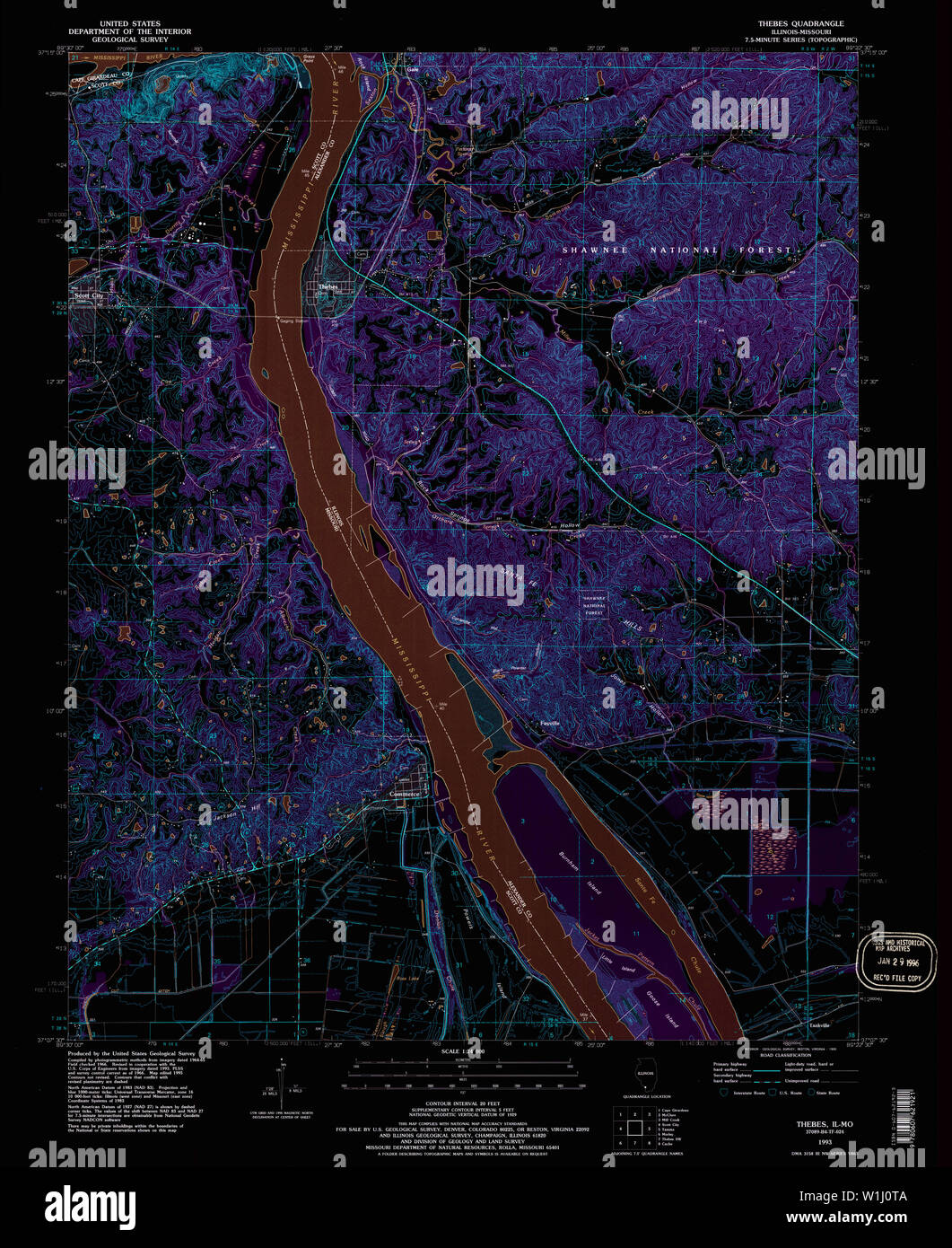 Map of thebes illinois hi-res stock photography and images - Alamy
