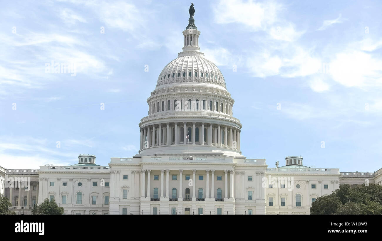 close up of the west side of the capitol building in washington dc ...