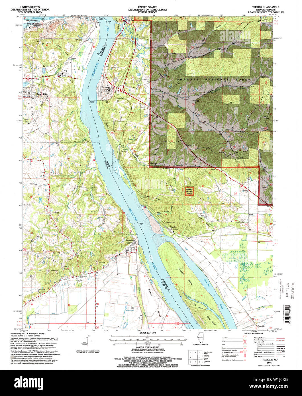 Map of thebes illinois hi-res stock photography and images - Alamy