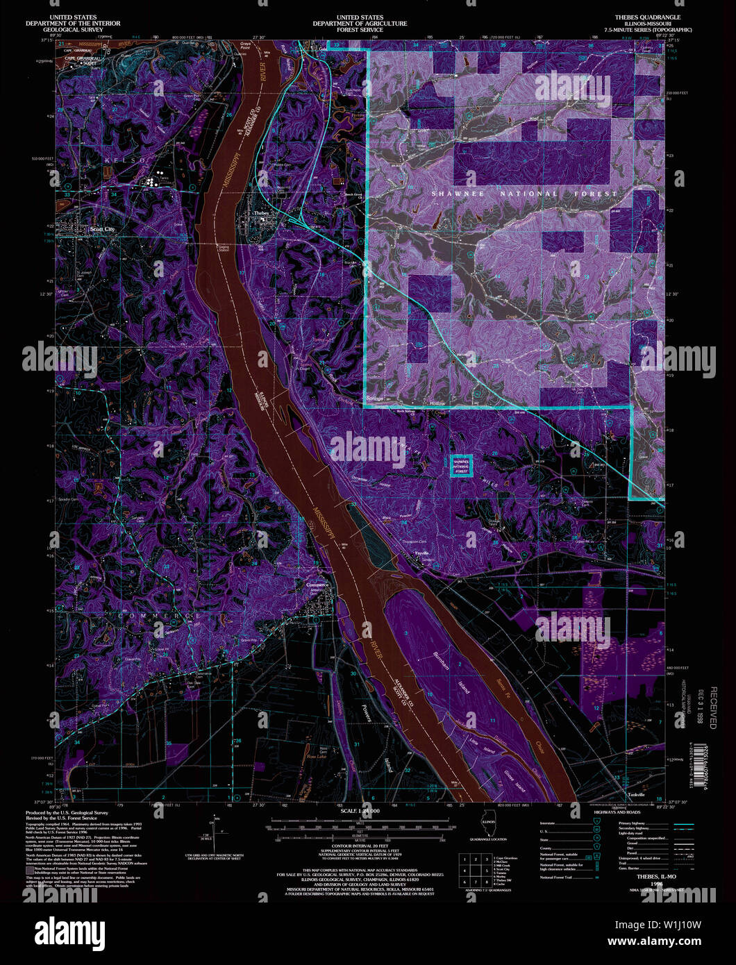 Map of thebes illinois hi-res stock photography and images - Alamy
