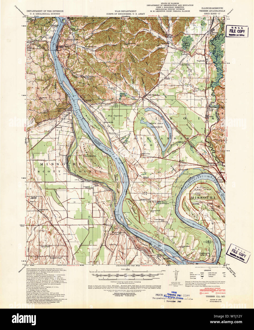 Map of thebes illinois hi-res stock photography and images - Alamy