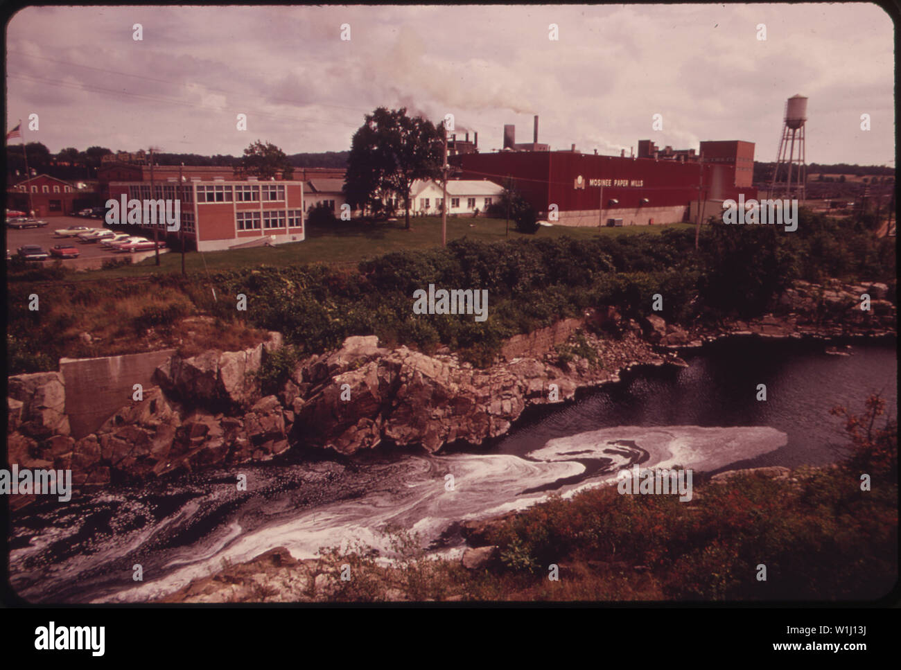 SCUM FORMS ON THE WISCONSIN RIVER NEAR THE MOSINEE PAPER COMPANY Stock ...