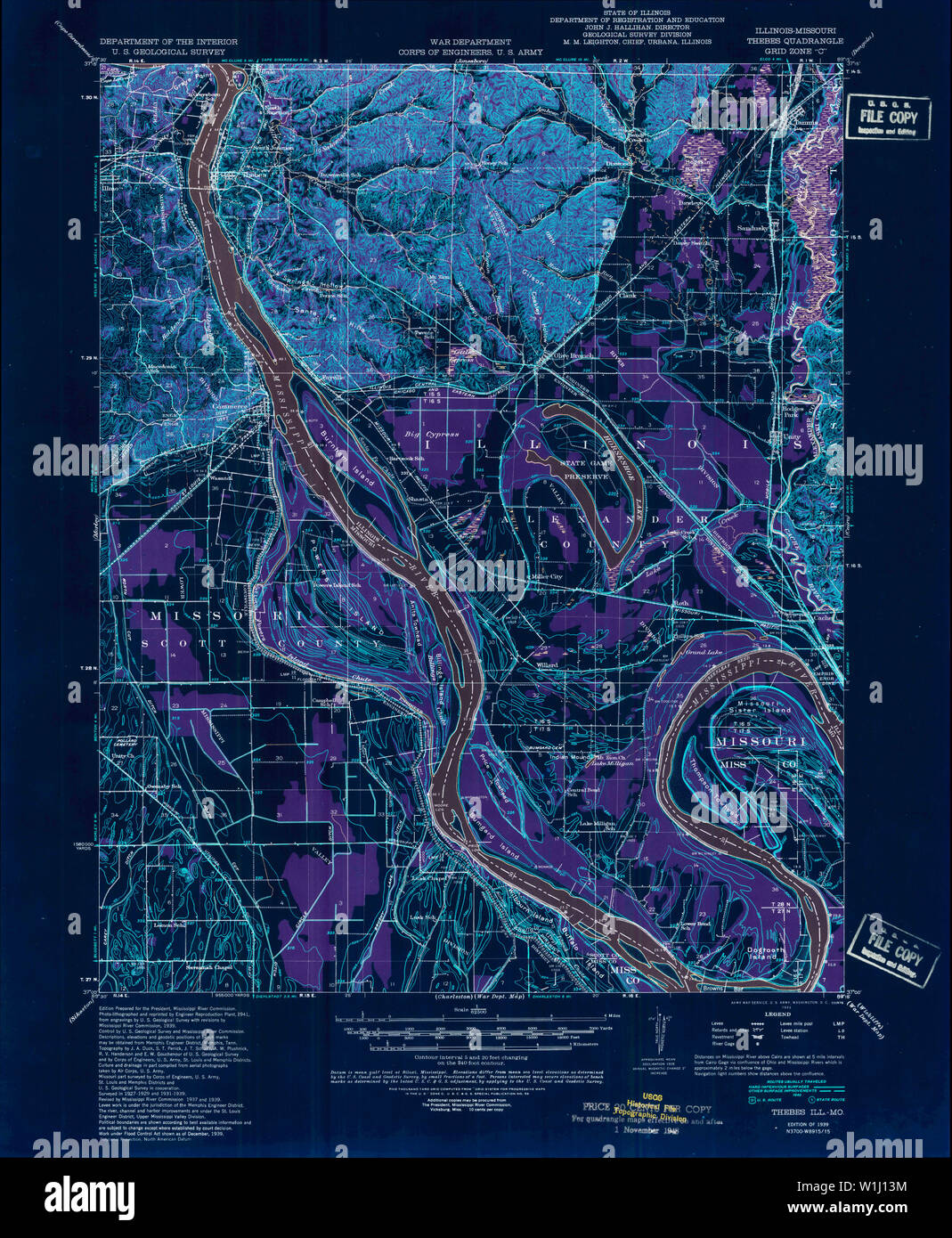 Map of thebes illinois hi-res stock photography and images - Alamy