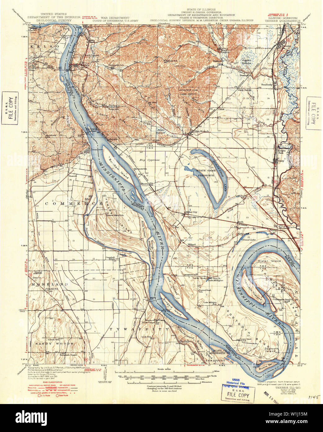 Map of thebes illinois hi-res stock photography and images - Alamy