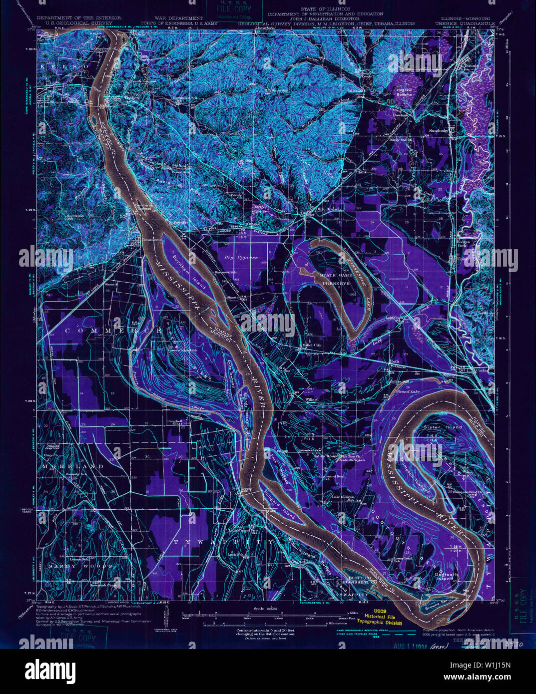 Map of thebes illinois hi-res stock photography and images - Alamy