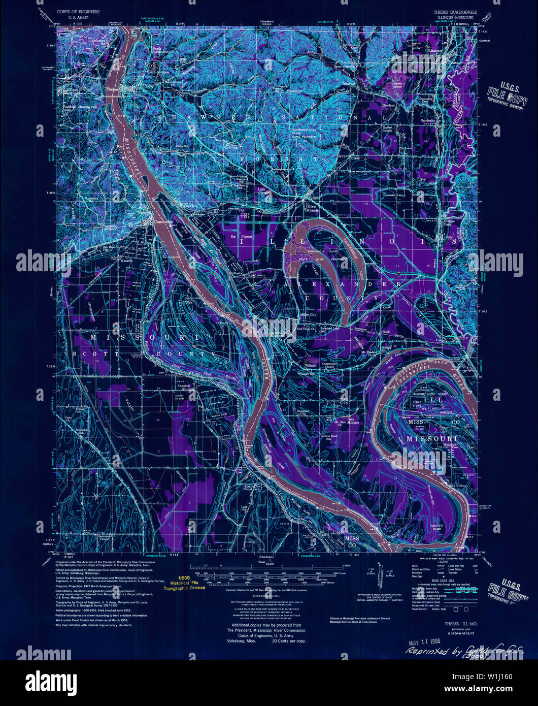 Map of thebes illinois hi-res stock photography and images - Alamy