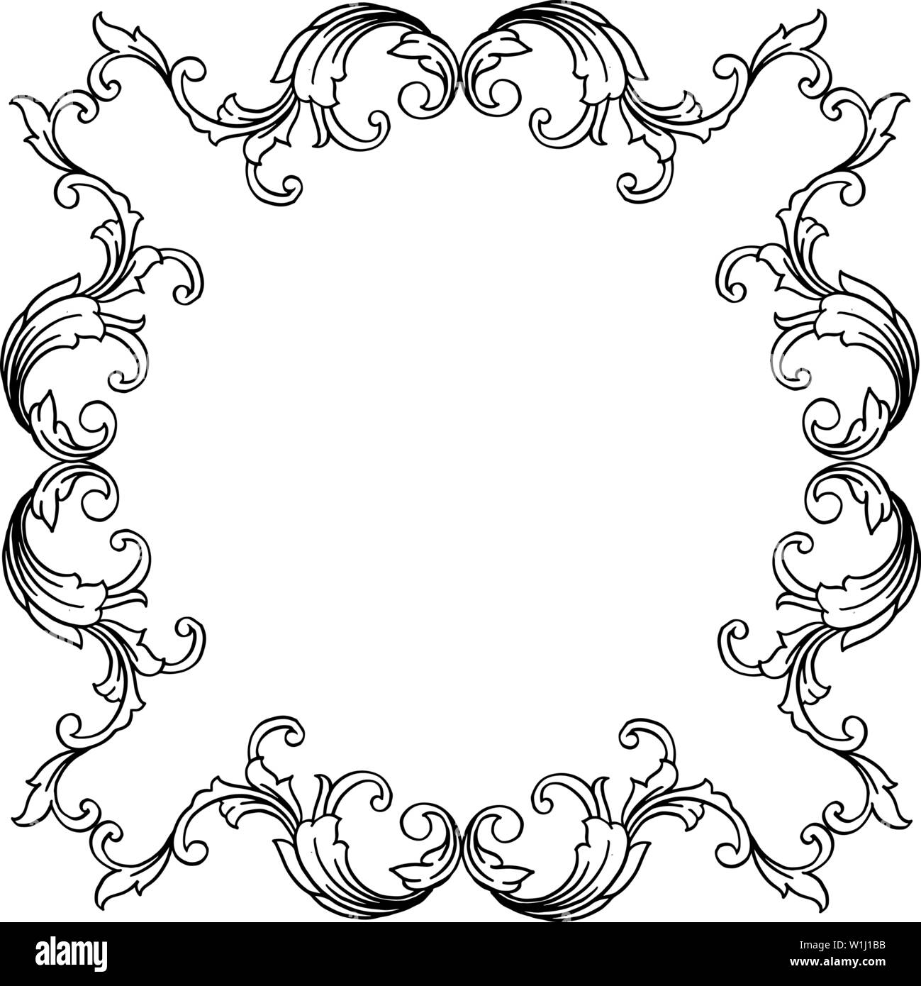 Vector illustration shape of card with very beautiful flower frames ...