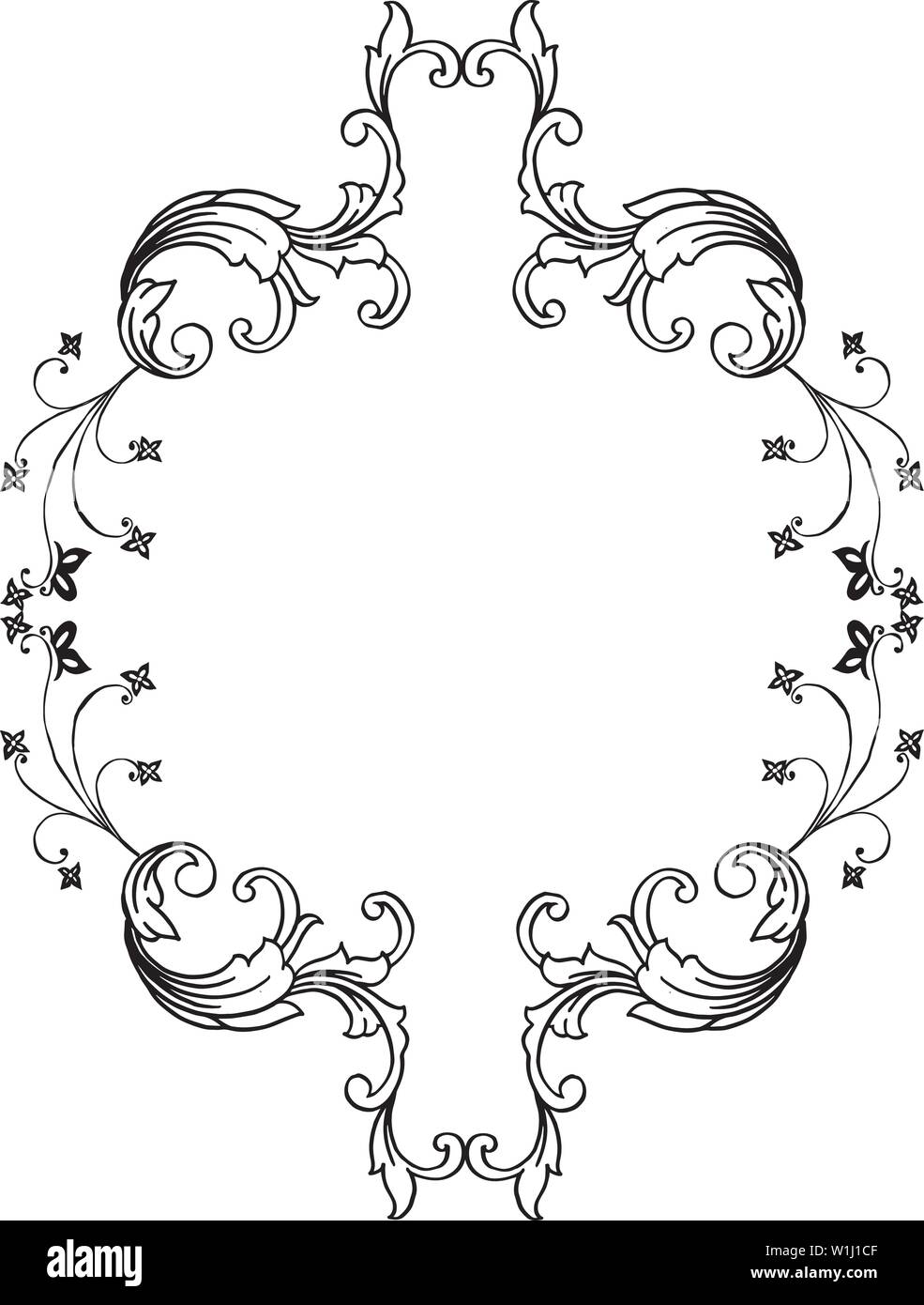 Vector illustration shape of card with very beautiful flower frames ...