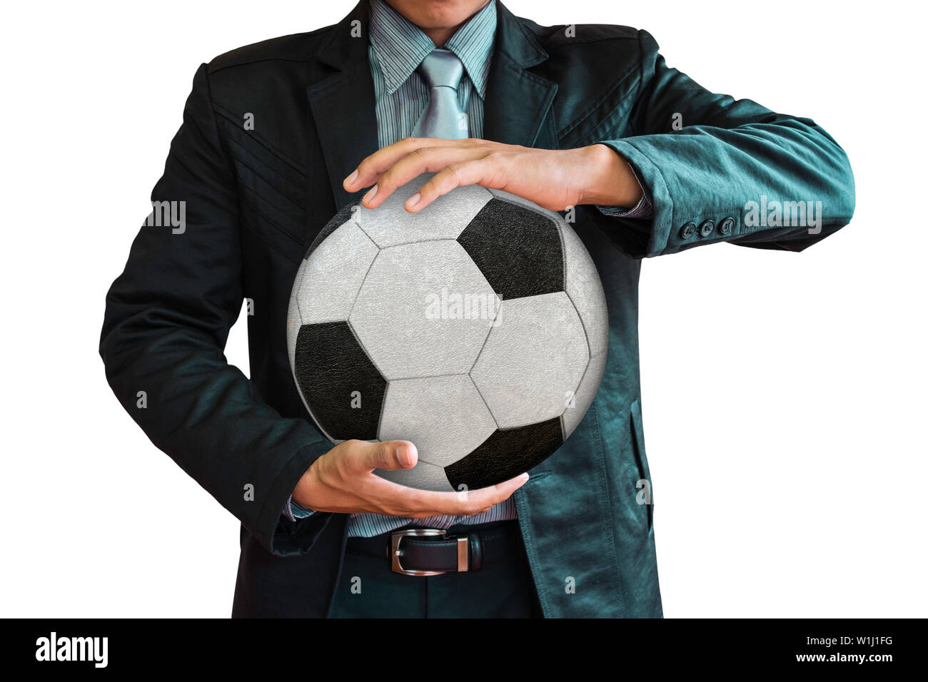 Sport football manager holding ball hi-res stock photography and images ...