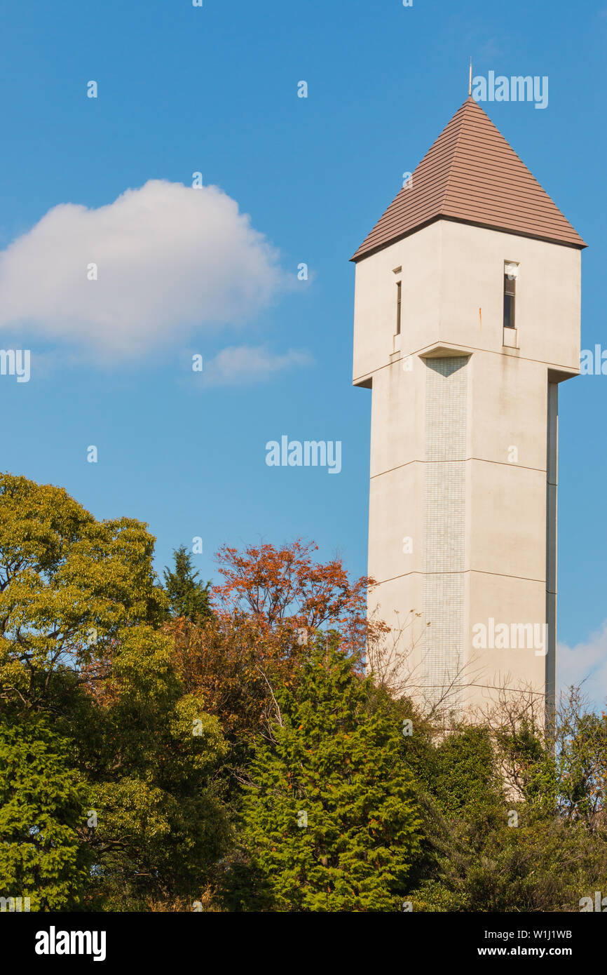 Tall castle with cloud and blue sky Stock Photo - Alamy